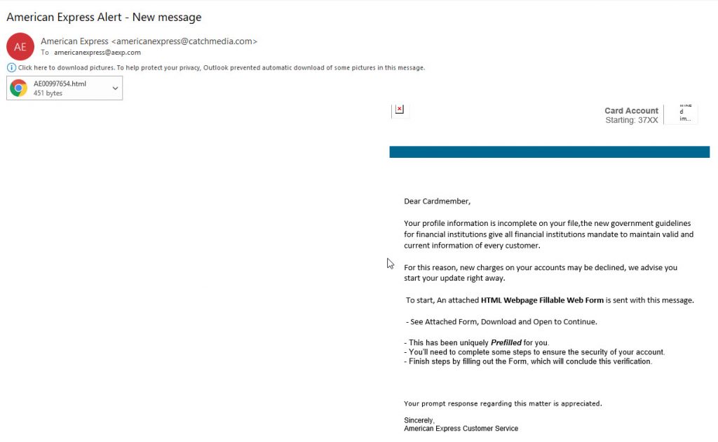 Amex Scam Email - 4KCC