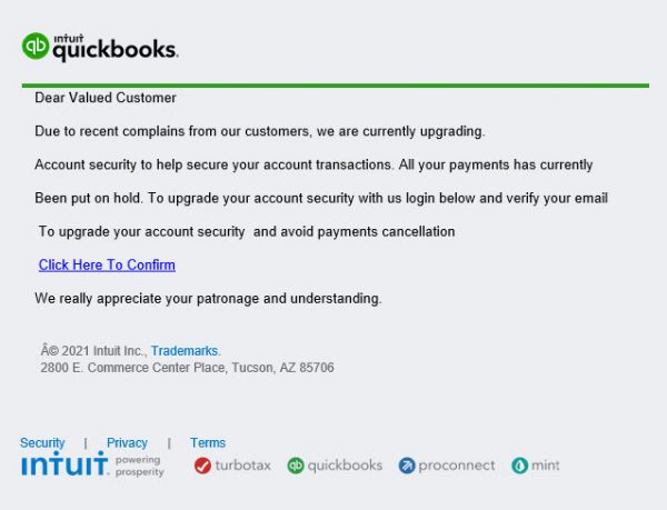 Scam Email Examples - 4KCC